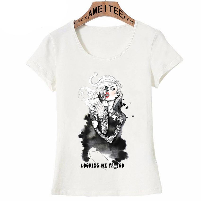 Vintage Princess Tattoo Print T Shirt Summer Fashion Women T Shirt ...