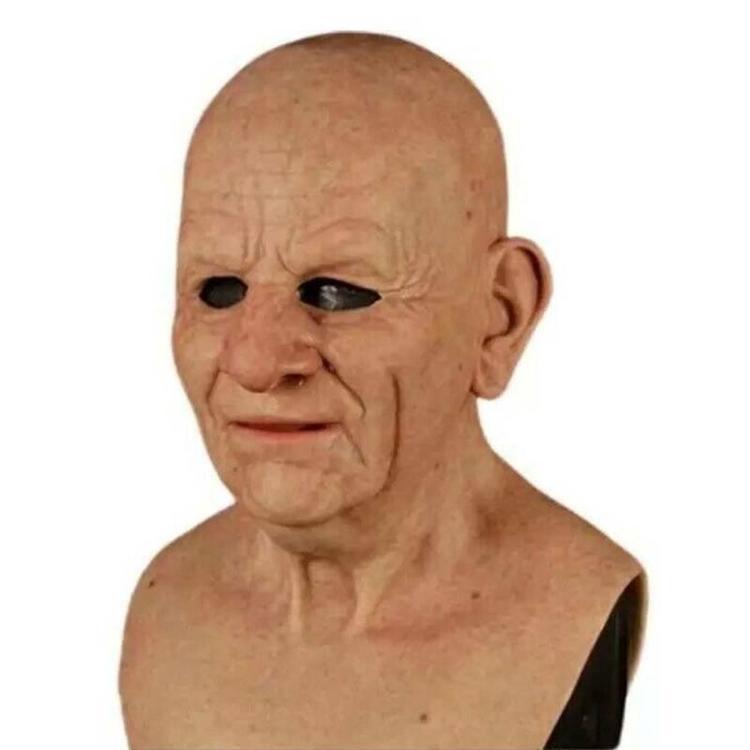 Buy Halloween Bald Old Man Headgear Latex Full Face Masks Cosplay Scary ...