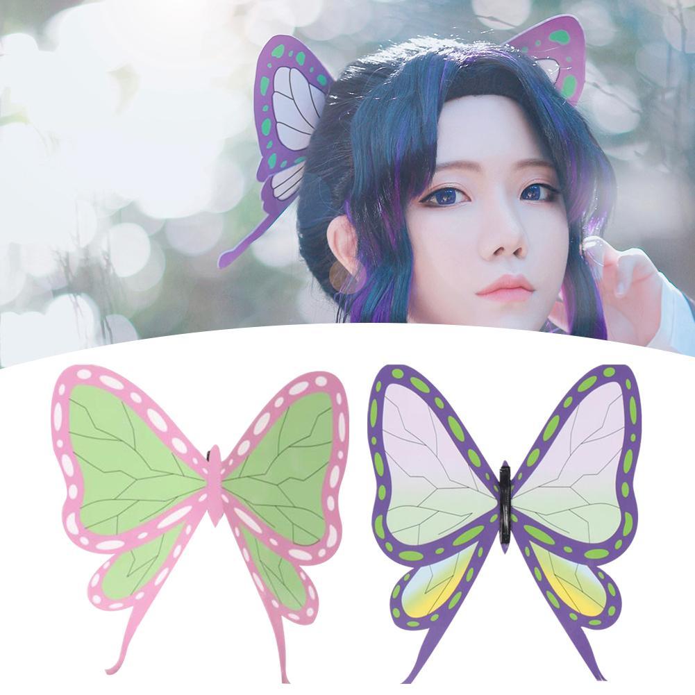 Kimetsu no Yaiba Kochou Shinobu Cosplay Women Butterfly Hair Clip Demon ...