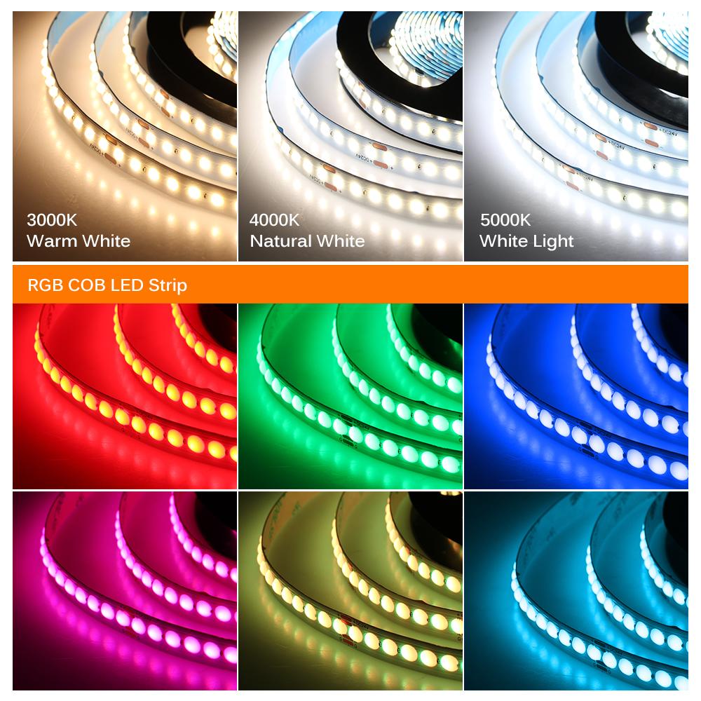 Dot COB LED Strip Light DC 12V 24V High Density COB Chip LED Lights ...