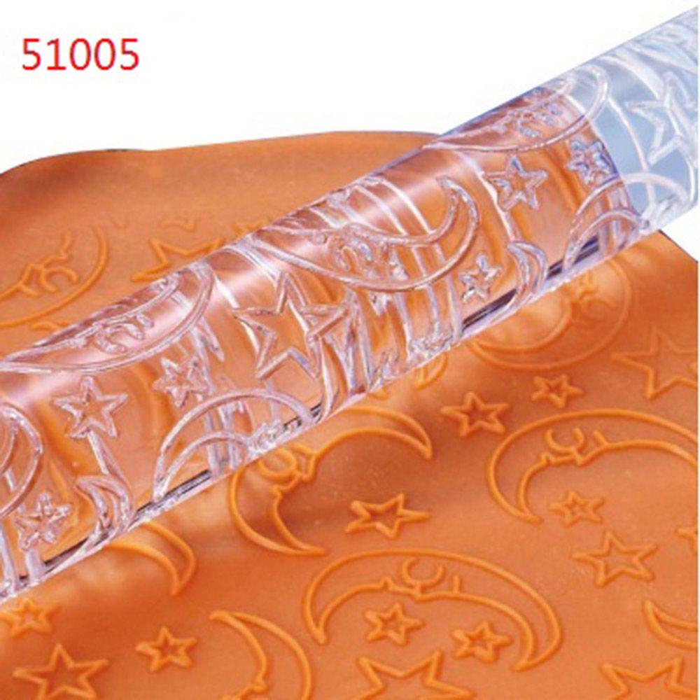Buy Rolling Pin Acrylic Designed Fondant Cake Embossing Printing Mold ...