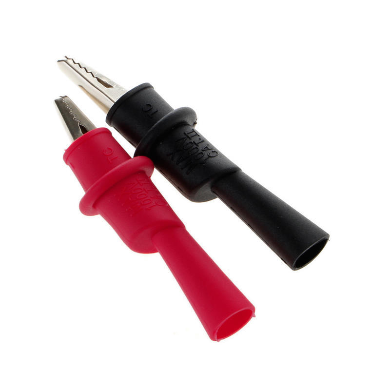 1 Pair Alligator Crocodile Test Clip Clamp For Multimeter Tester Probe ...