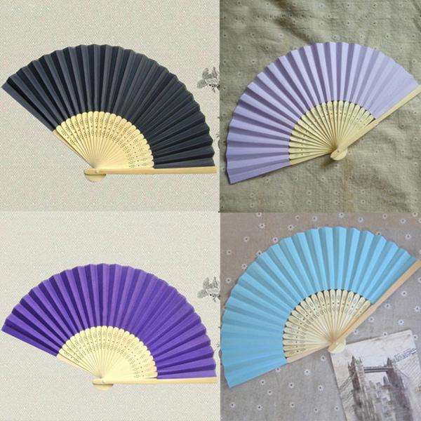Buy Summer Mini Fan Chinese Bamboo Folding Paper Patternless Hand Fan ...