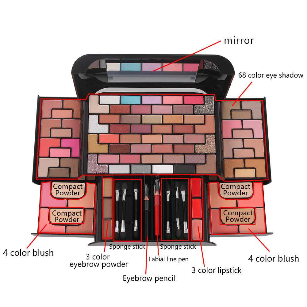 Eye Shadow Blush Powder Eyebrow Powder Lipstick Gold Brick Maze Makeup ...