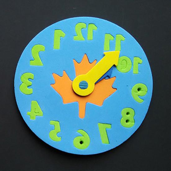 Buy 1PCS Kids DIY Eva Clock Learning Education Toys Fun Jigsaw Puzzle ...