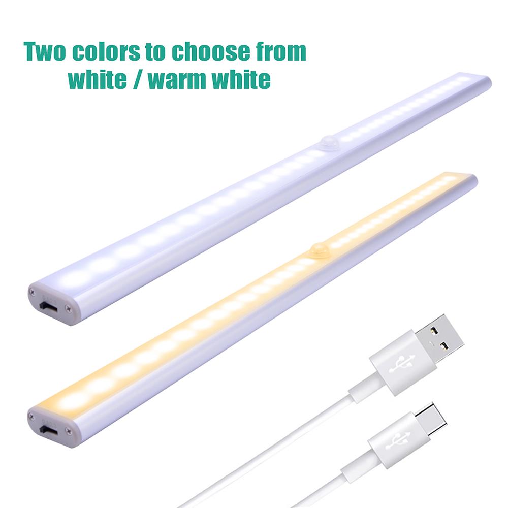 Buy 40CM 30LEDs Rechargeable PIR Motion Sensor LED Cabinet Night Light ...