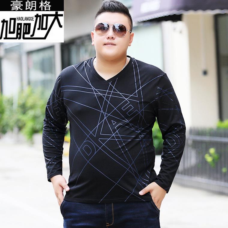 Buy Fat Plus Large Size Men's Striped Long-sleeved Shirt Fat Man King ...