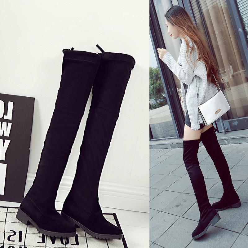 Buy Autumn and Winter Women's Long Tube Matte Leather Boots Round Head ...