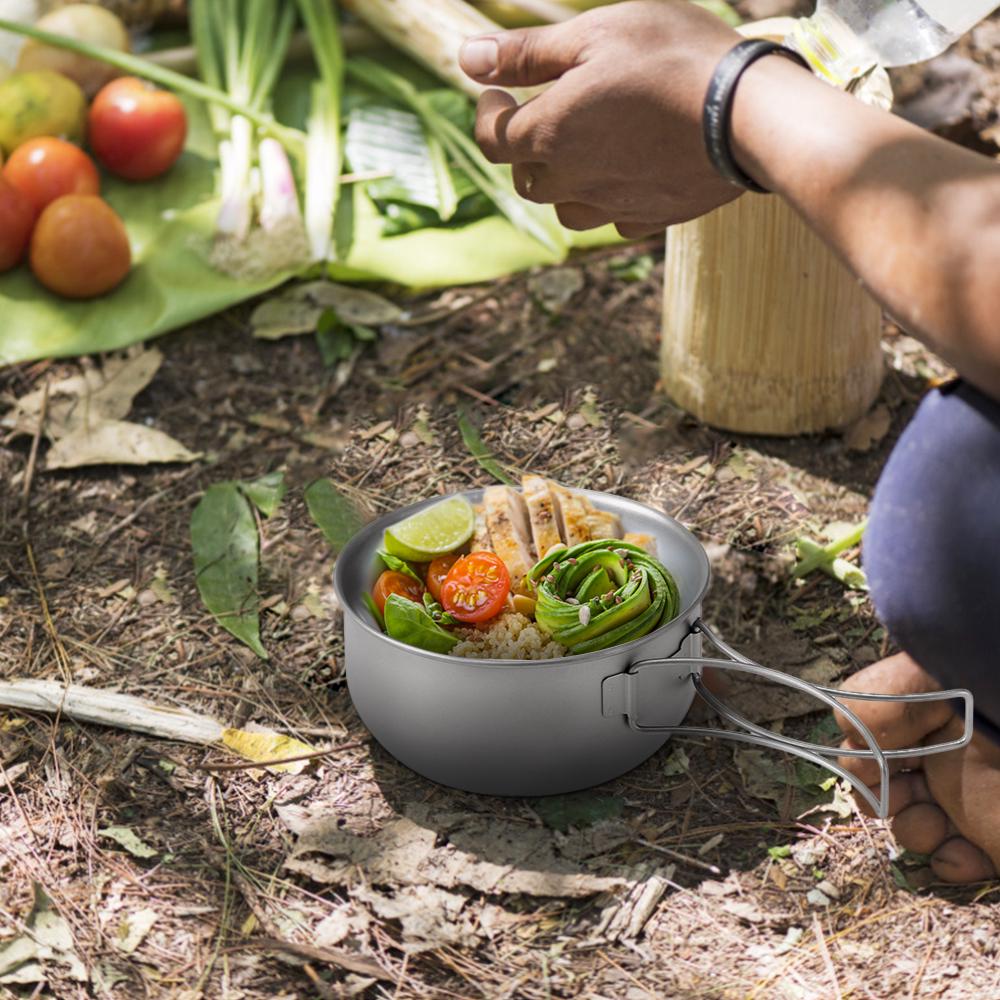Buy 400ML Titanium Bowl Super Lightweight Camping Bowl Portable ...