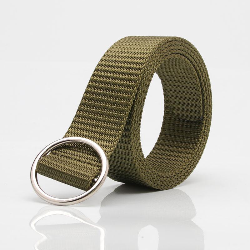 Luxury Fashion Round Buckles Solid Color Weave Nylon Belt Outdoor ...