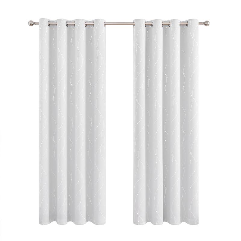 Buy Window Curtains Eyelet Design Silver Foil Printed Insulated ...