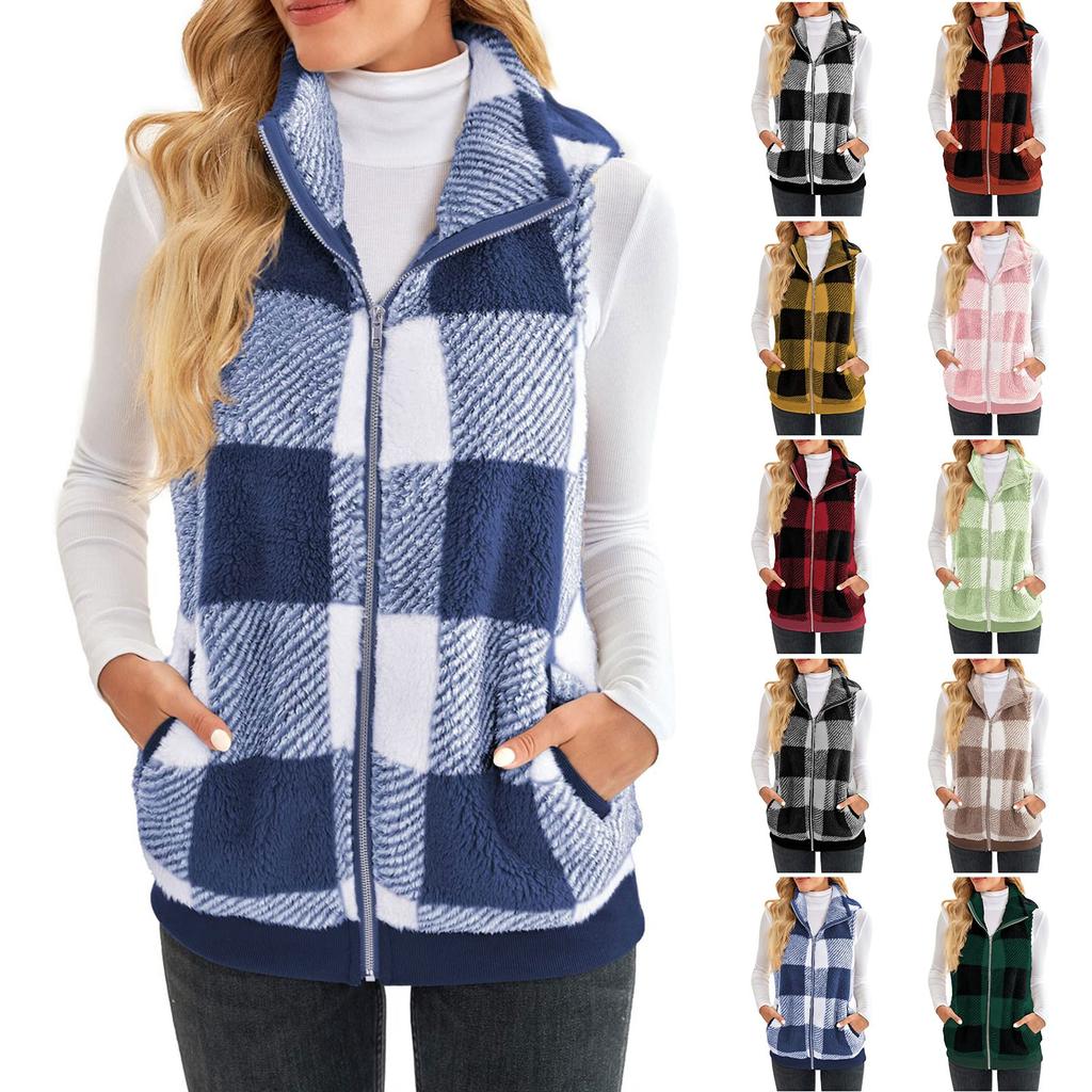 Женский повседневный модный жилет без рукавов с воротником-стойкой на ...