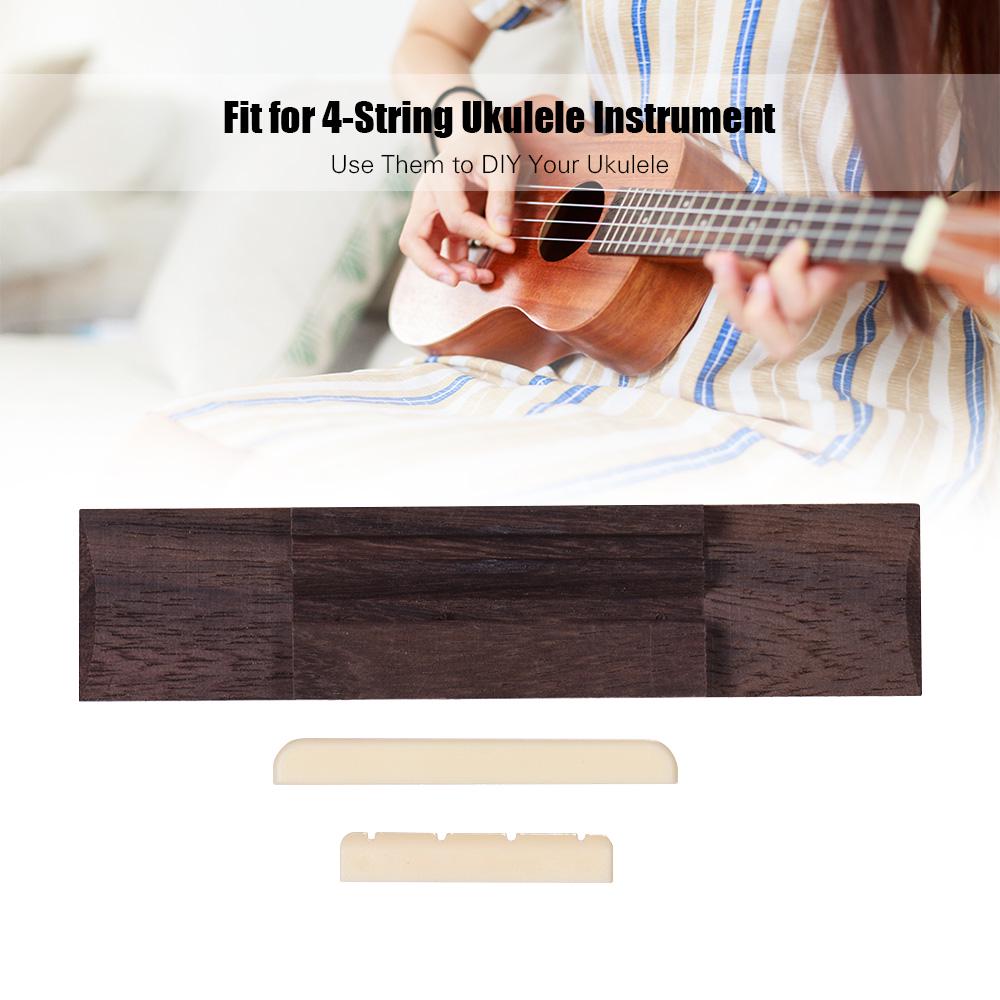 Ukulele DIY Parts Rosewood Bridge Plastic Saddle and Nut for 4-String Ukuleles uygun fiyatlı ...