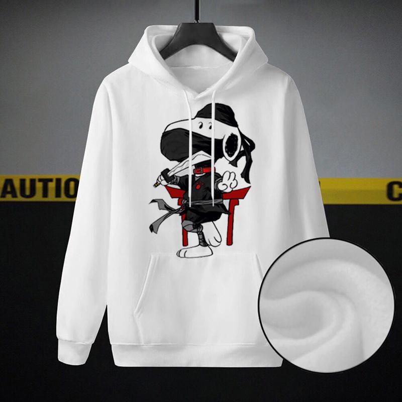 Buy Ninja Snoopy Hooded Men Fleece Warm Tops Sweatshirts Loose Short ...