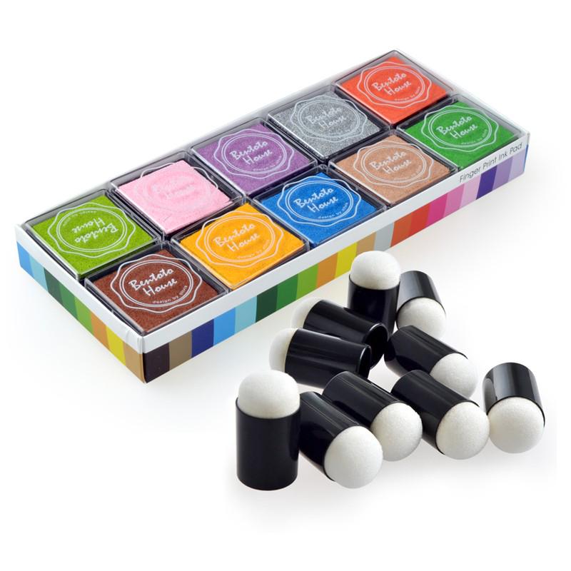 Oil Based Inking Craft Art Tools Ink Pad Stamping Brush Finger Sponge ...