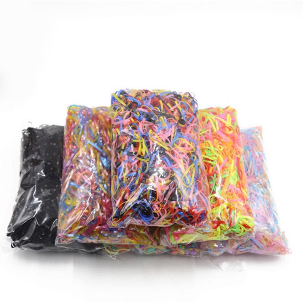 1000Pcs Mix Color Baby Girl's TPU Резиновые резинки для волос Держатели ...