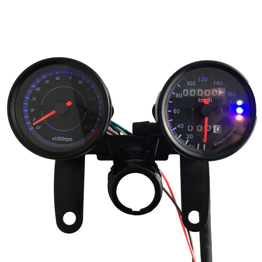 Cheap 12V Motorcycle 13000 RPM Tachometer Kmh Speedometer Dual Odometer ...