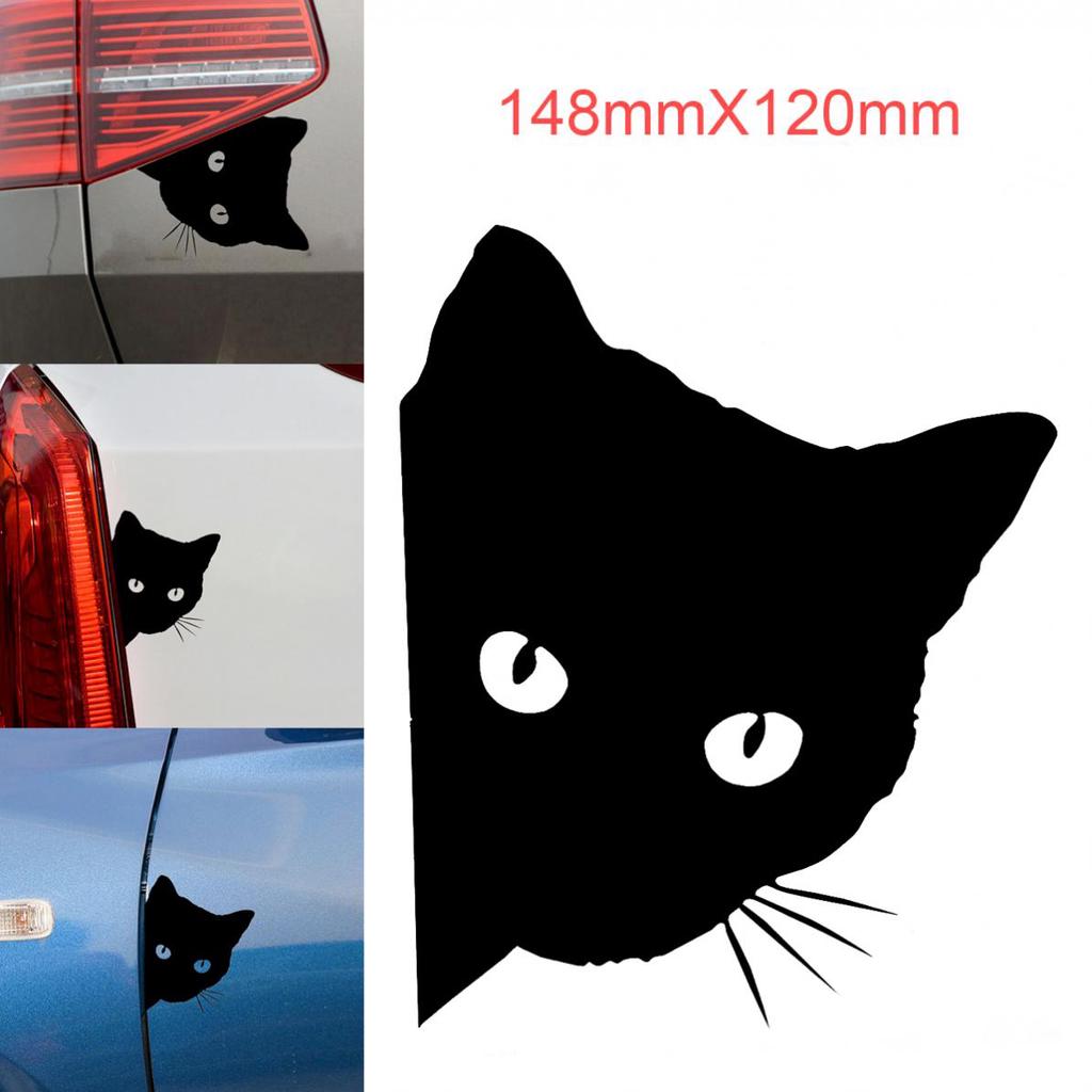 Buy 12 X 15cm Cat Face Reflective Car Stickers Cartoon Animal Sticks ...