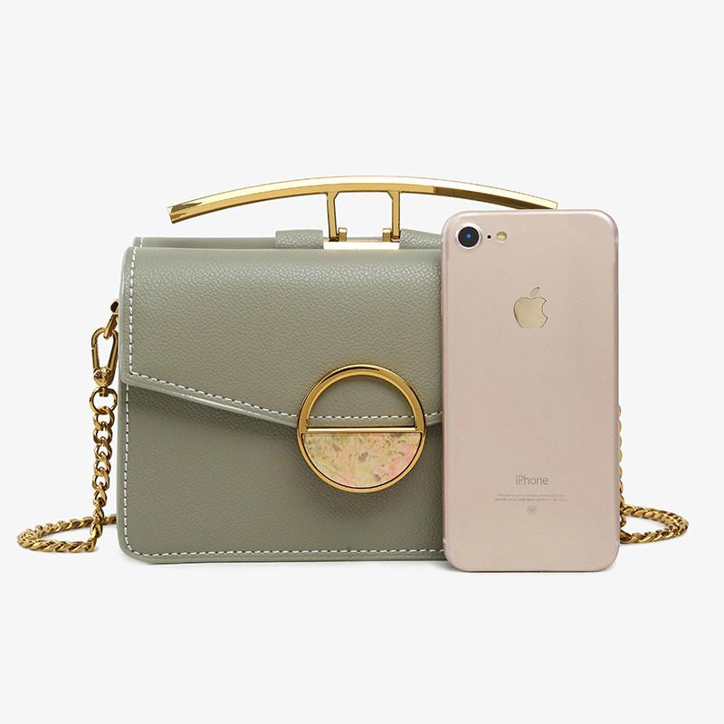 Buy Women Bag Female Bag Semi-precious Double Bread Chain Small Square ...