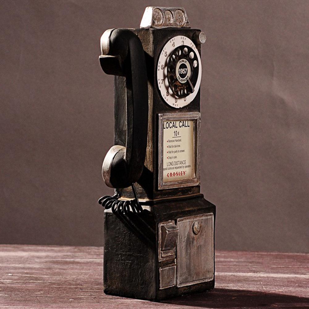 Buy Maijiabao New Rotary Dial Pay Phone Model Statue Vintage Phone ...