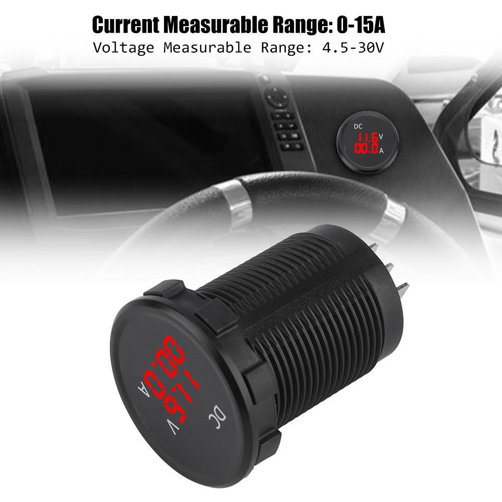Buy 12-24V Digital Voltmeter Ammeter Voltage Current Meter Red LED ...
