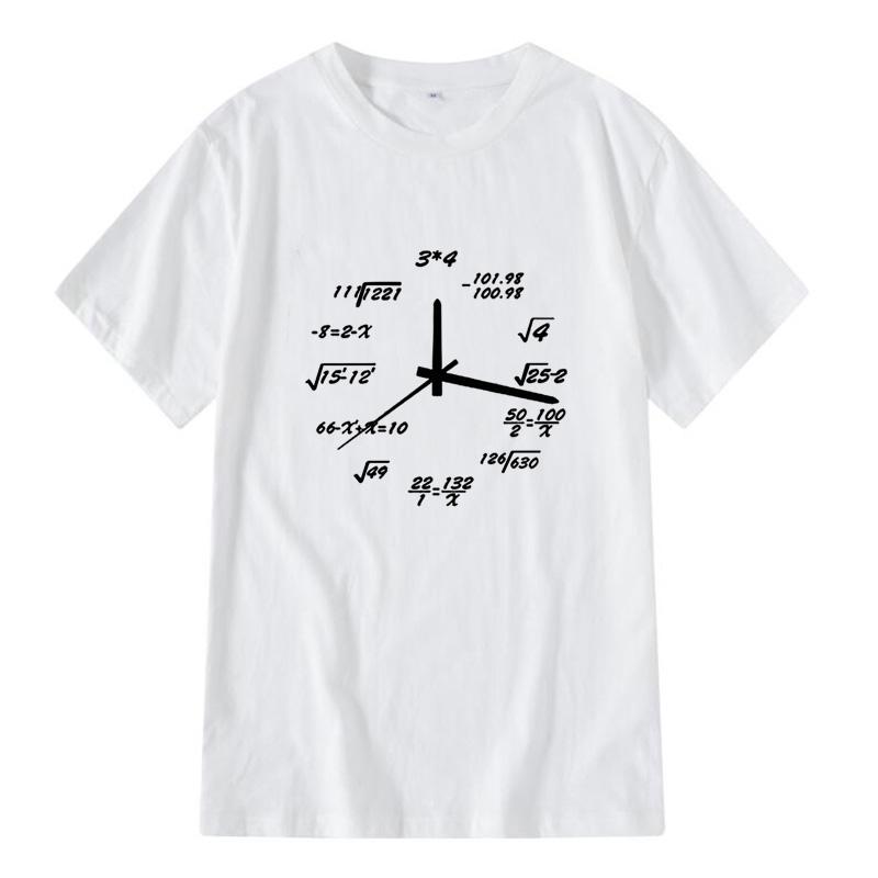 Buy Men Tshirt Funny Math Clock Graphic Tshirts Summer Casual Loose ...