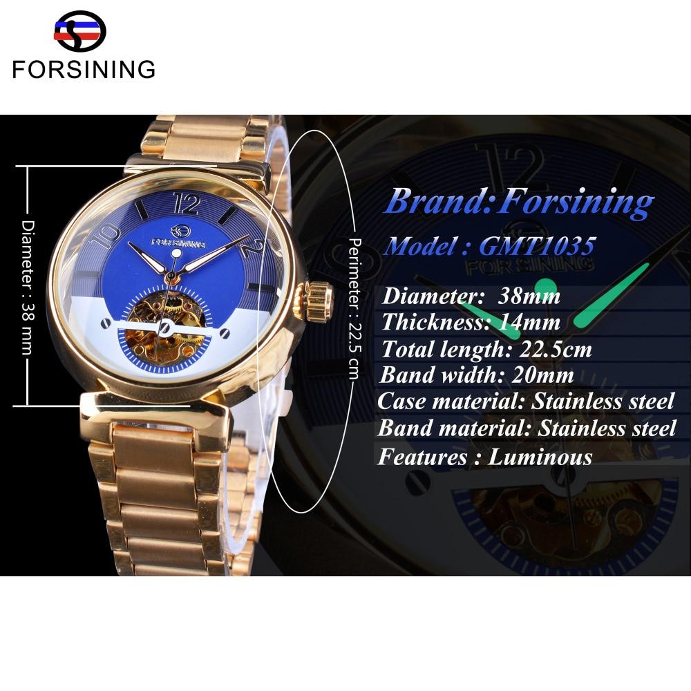 Buy Forsining Luminous Luxury Watch Stainless Steel Mens Mechanical ...