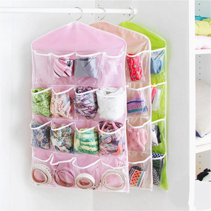 Buy Wall Door Cloth Hanging Storage Bag Pocket Home Transparent ...