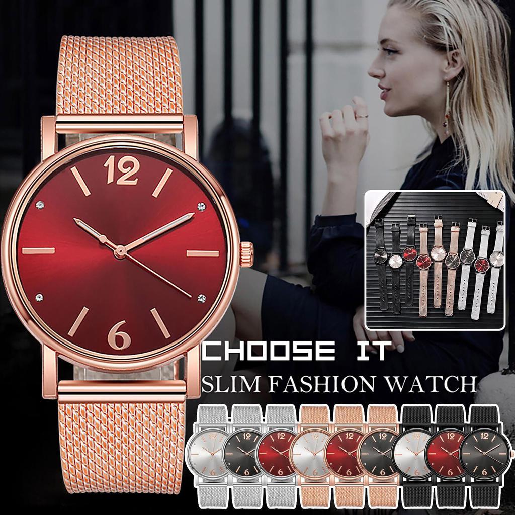 Buy Fashion Women Crystal Golden Stainless Steel Analog Quartz Wrist ...