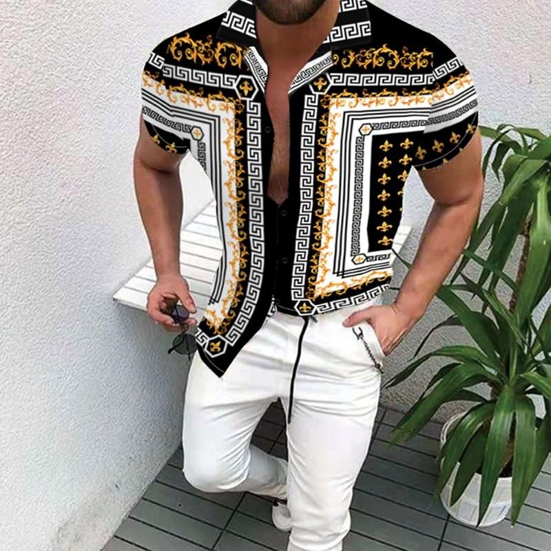 Acheter Chemise d'été Style Nation pour homme, imprimé ethnique, col ...