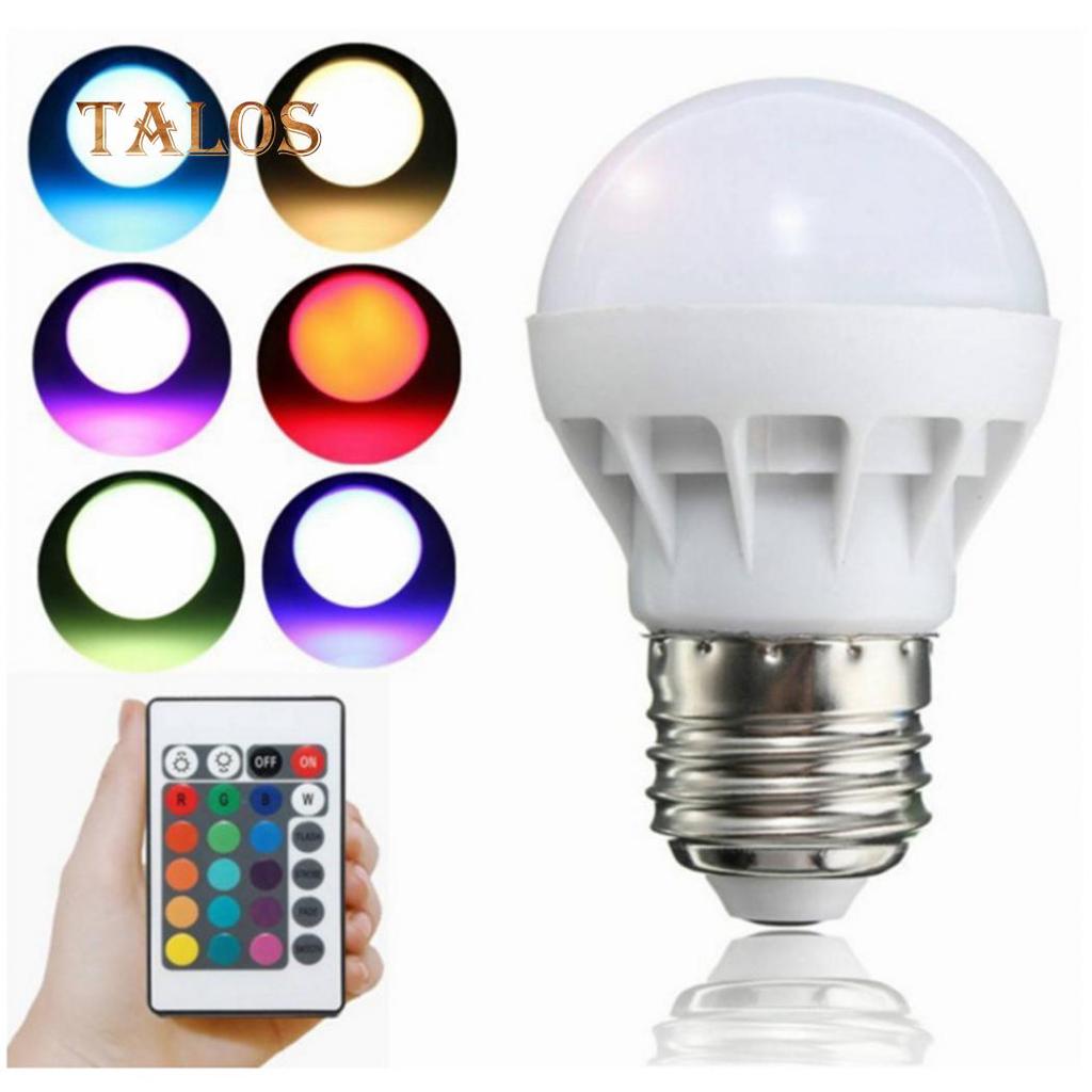Buy AC 85-265V 3W E27 RGB LED Light Color Change Lamp Bulb + Remote ...