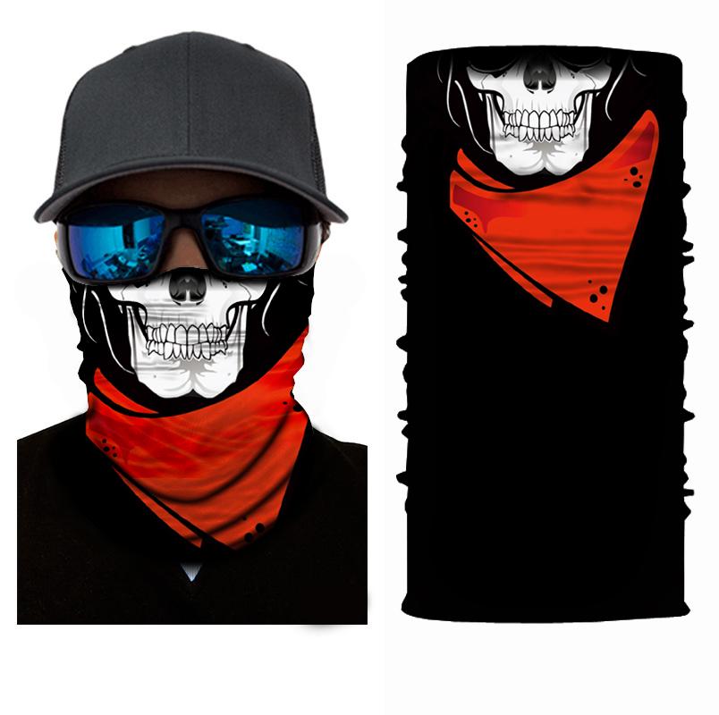 Buy Red Scarf Skull Cycling Motorcycle Head Scarf Neck Warmer Face Mask ...