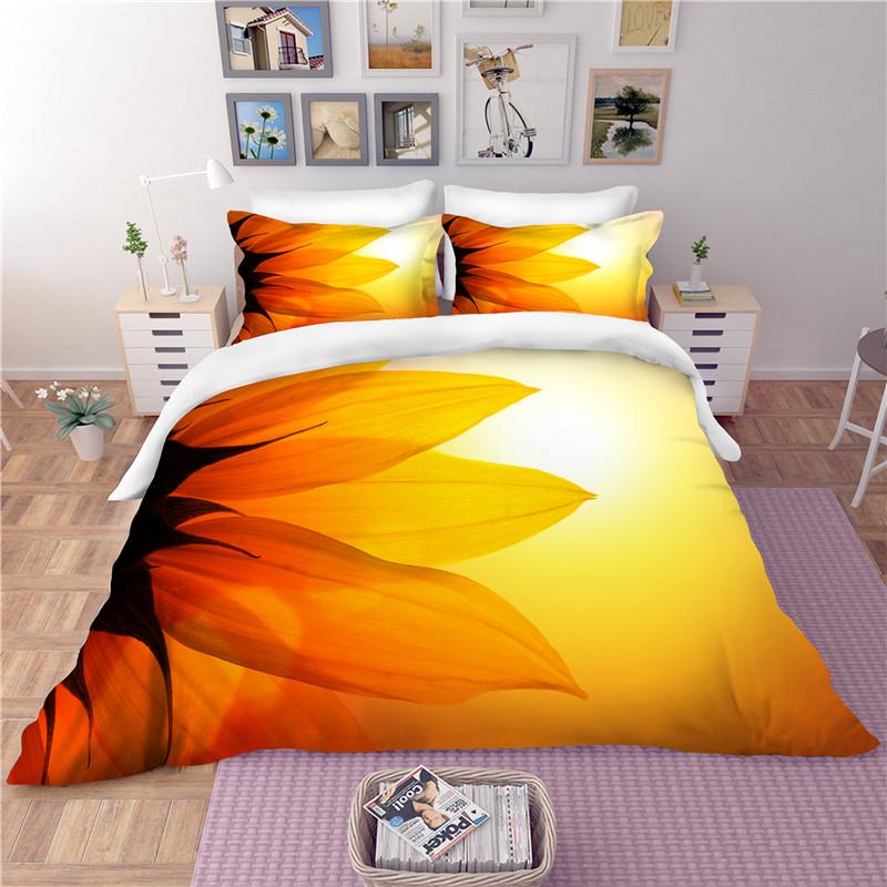 3D Printed Sunflower Duvet Cover Creative Sunflower Bedding Set Single ...