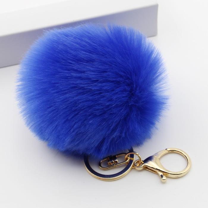 Cheap Cute Soft Rabbit Fur Ball Plush Key Chain For Car Key Ring Bag ...