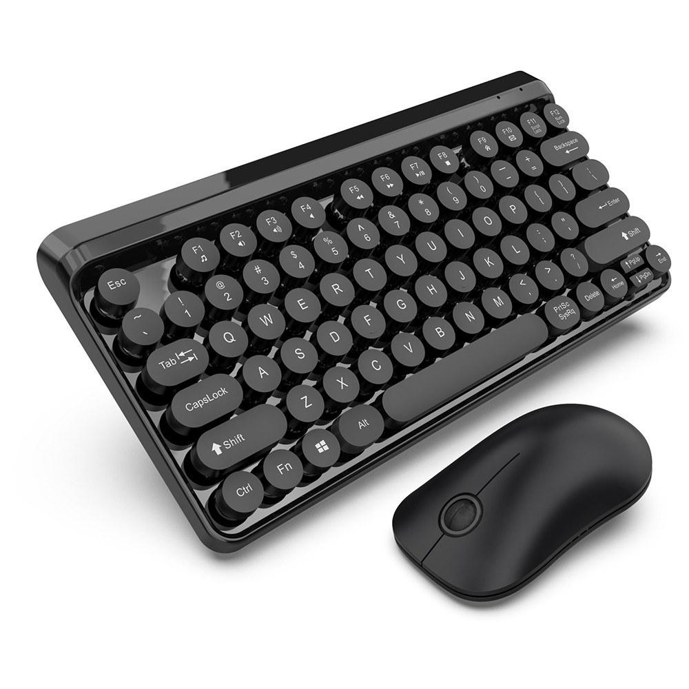 Cheap HXSJ K67 Wireless Keyboard Mouse Set 24G Wireless Retro Round ...