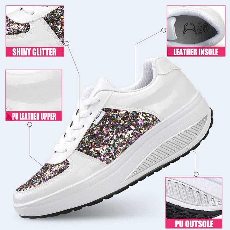 Buy Fashion Women Comfortable Shockproof Height Increasing Wedge Shake ...