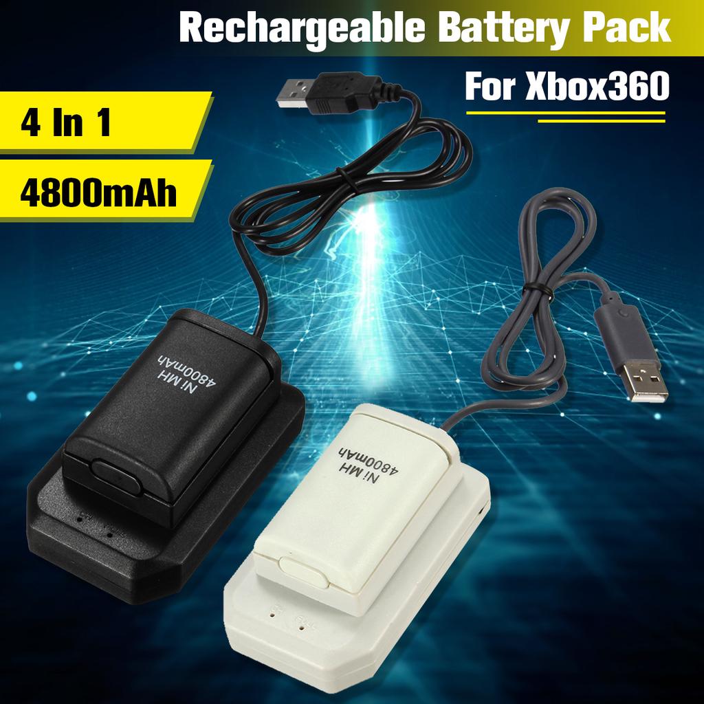 Buy 5 In 1 Charging Kit For Xbox 360 Battery 4800mAh Rechargeable ...