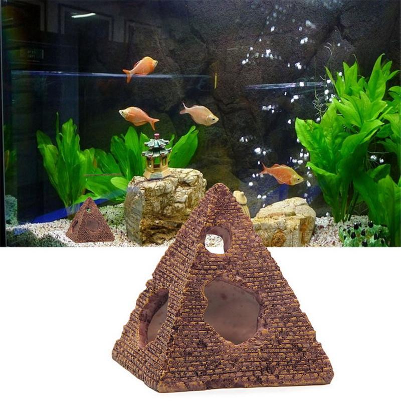 Buy Hoomall Resin Aquarium Decoration Hollow Imitation Pyramid Fish ...