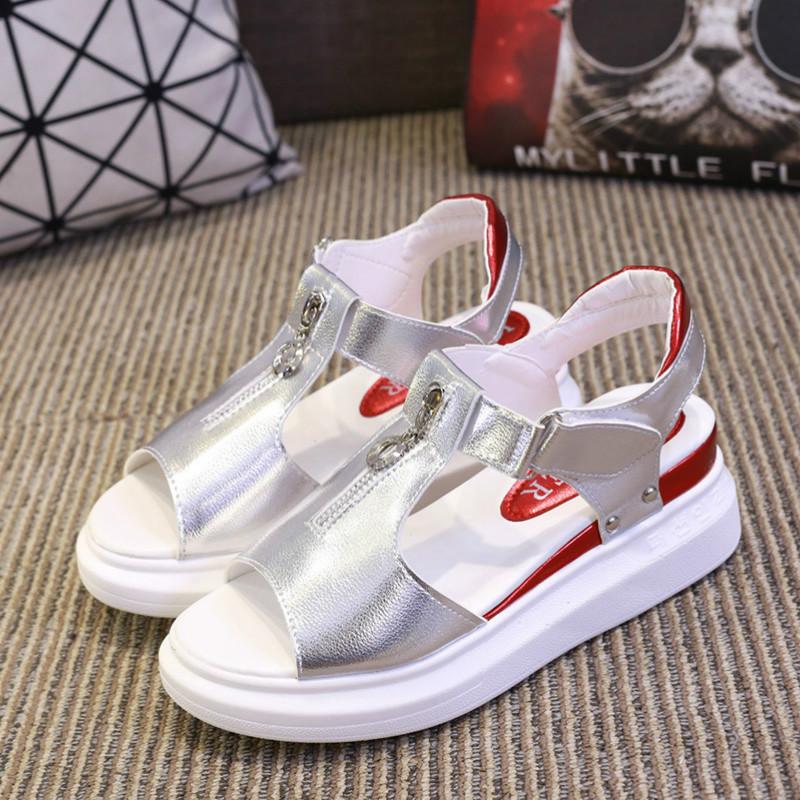 Buy Female Student Sandals Flat-bottomed Big Kids Girls High School ...