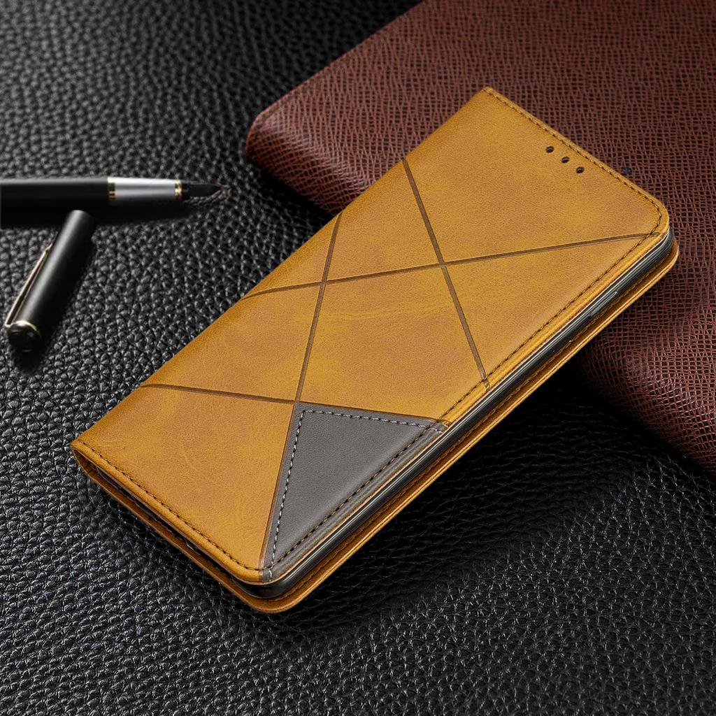 Buy Retro Lozenge Splice Pattern PU Leather with Wallet Design Phone ...