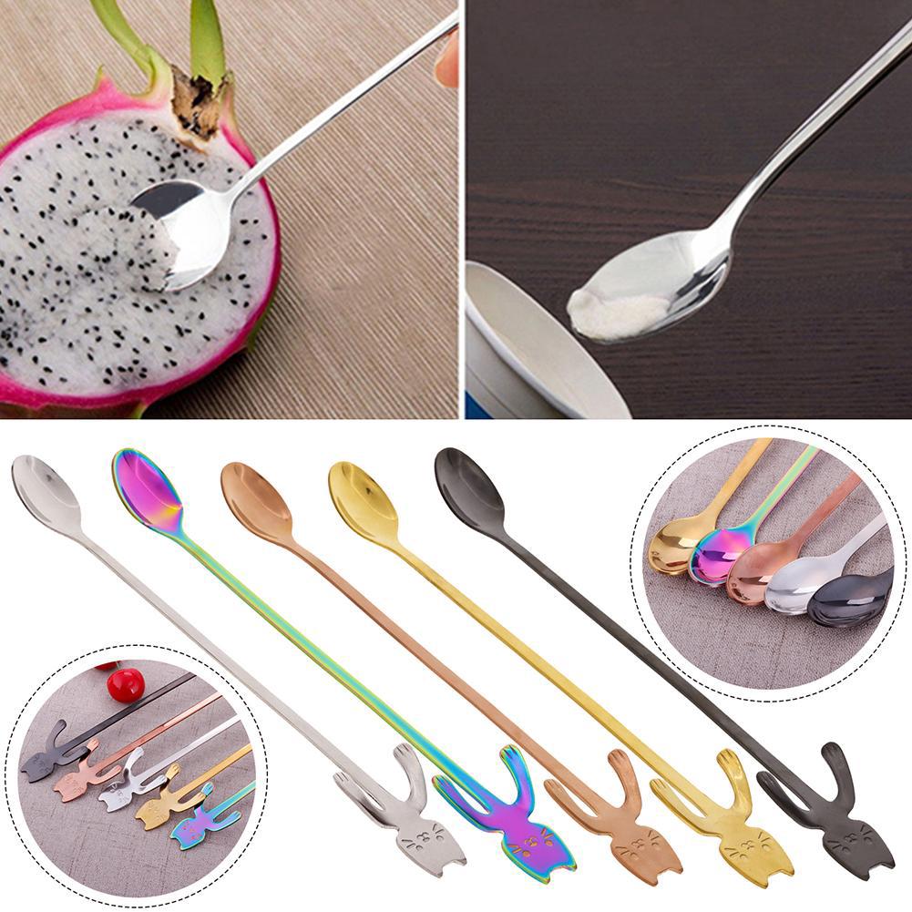 Buy 1Pc Stainless Spoon Cute Cartoon Handle Spoons Tableware Drink ...