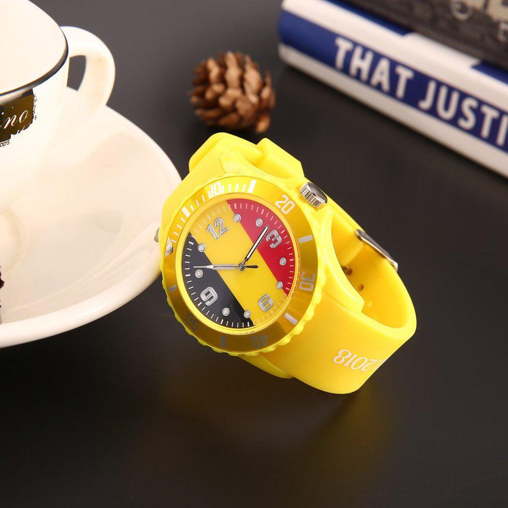 Buy Casual Sports Football Theme Quartz Wristwatch Flag Patterned ...