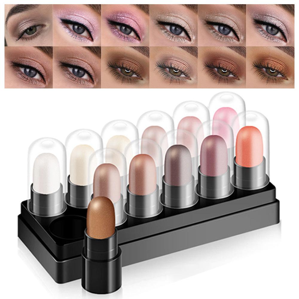 Buy Eye Shadow Suit Eyeshadow Pencil 12 Colors Waterproof Long Lasting ...