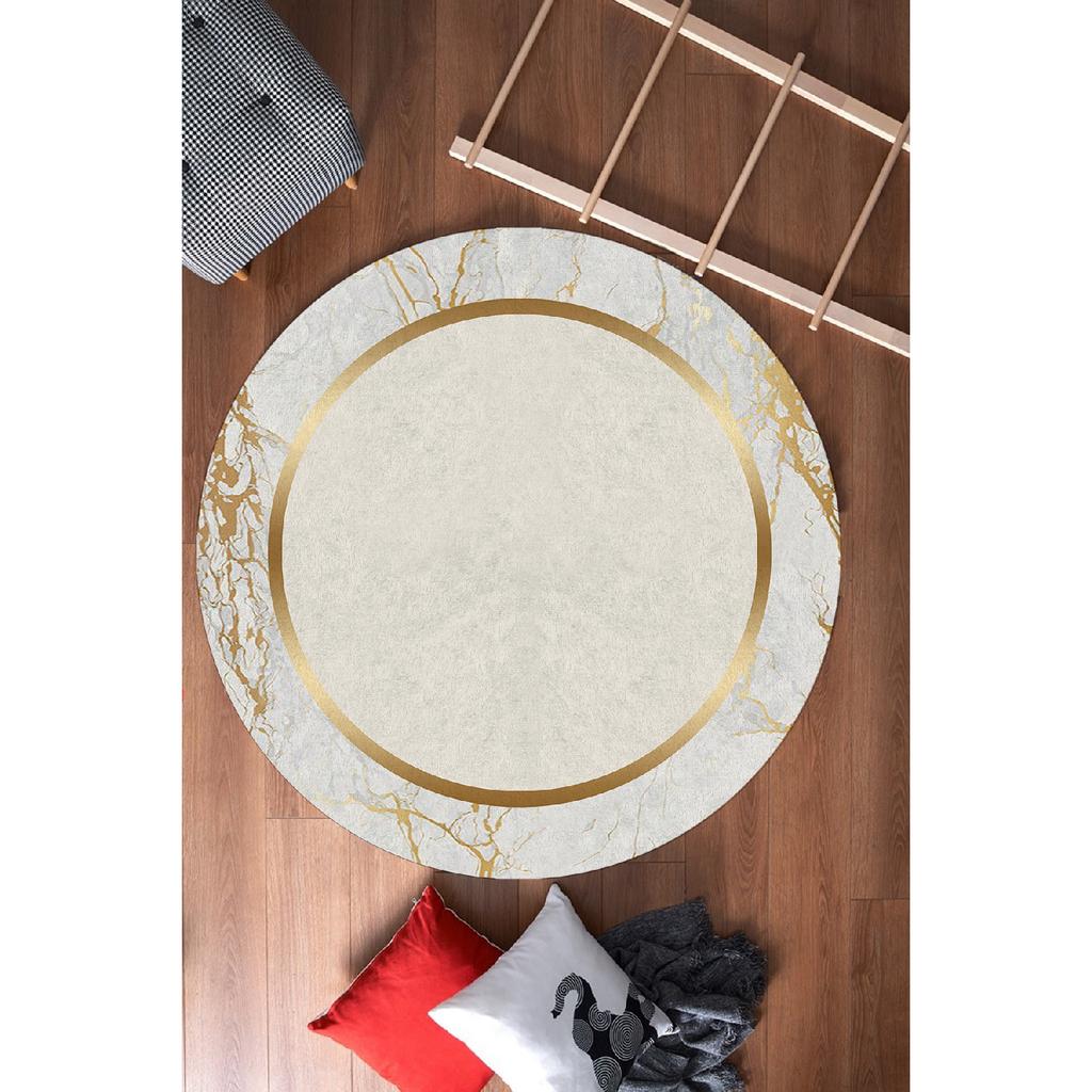 Cheap Gold Detail Later Digital Printed Round Carpet (washable Dot/felt ...