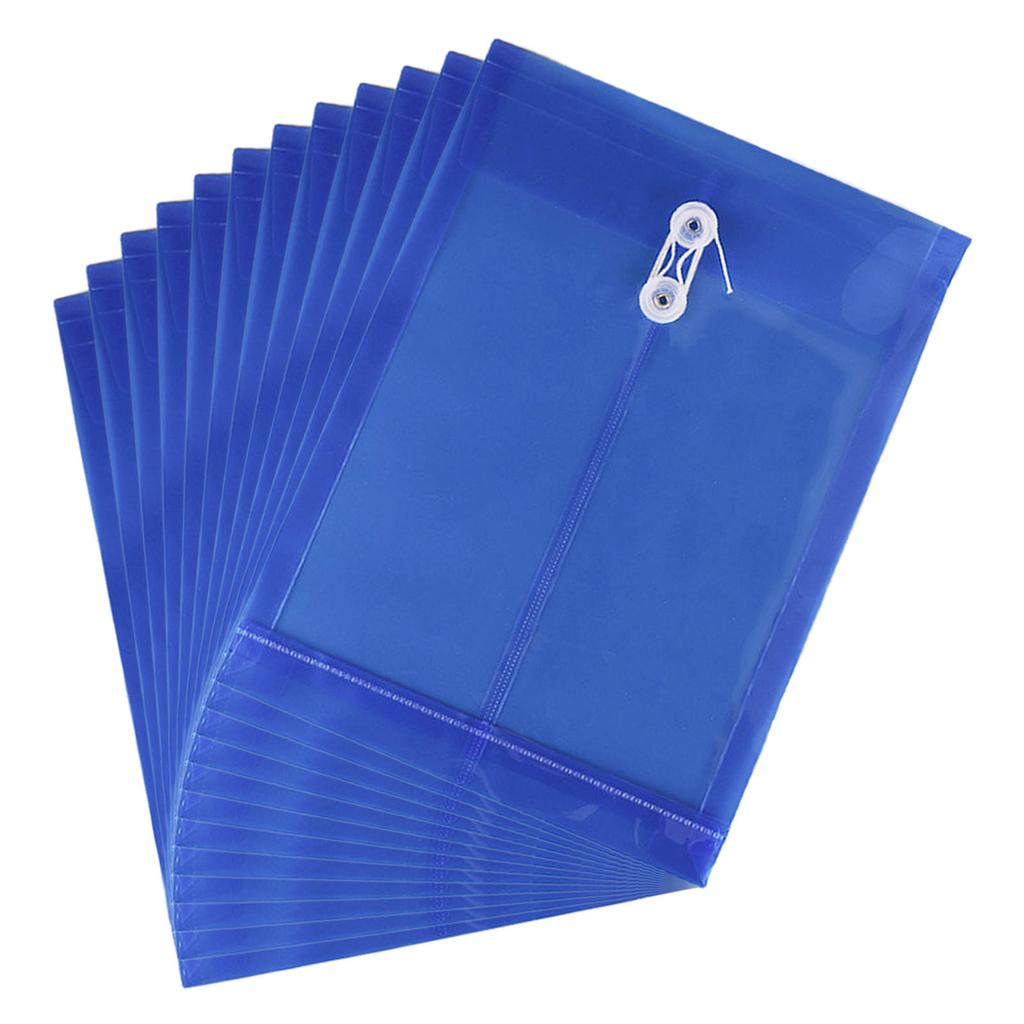 12 PCS Large Capacity File Wallets with String A4 File Document Folder ...