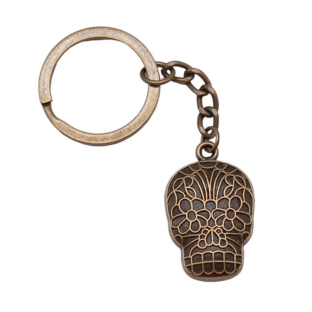 Cheap 1 piece Engraving Skull Skull Head Charms Key Chains Antique ...
