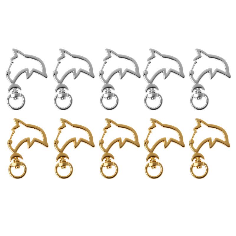 5Pcs Dolphin Metal Snap Hook Lobster Clasps Lanyard Keychain Jewelry ...
