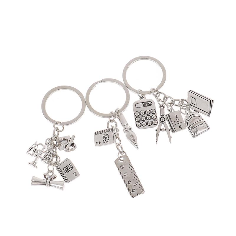 Buy 1Pc Study Keychain School Supplies Key Ring Ruler Compass Tape Key ...