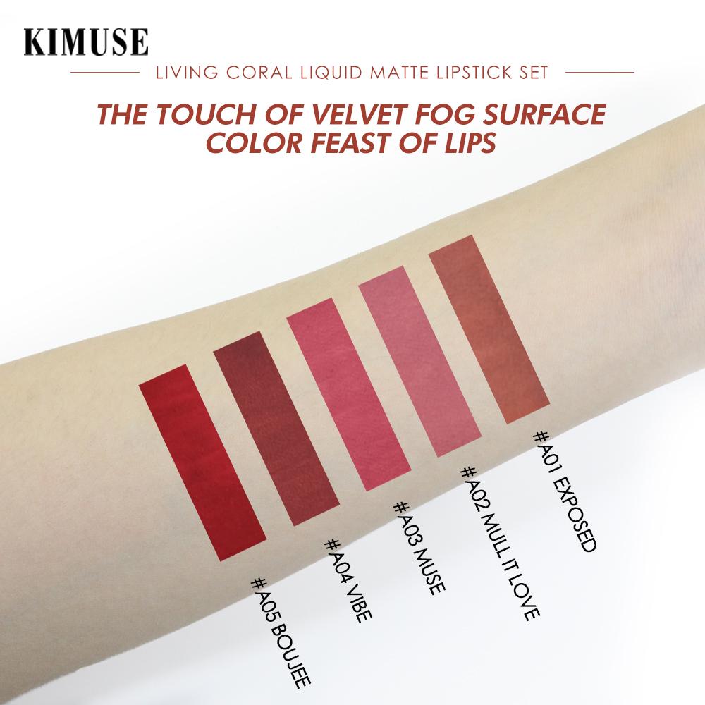 Buy 5PCS Lip Glaze Velvet Matte Lipstick Set Waterproof Long Lasting ...