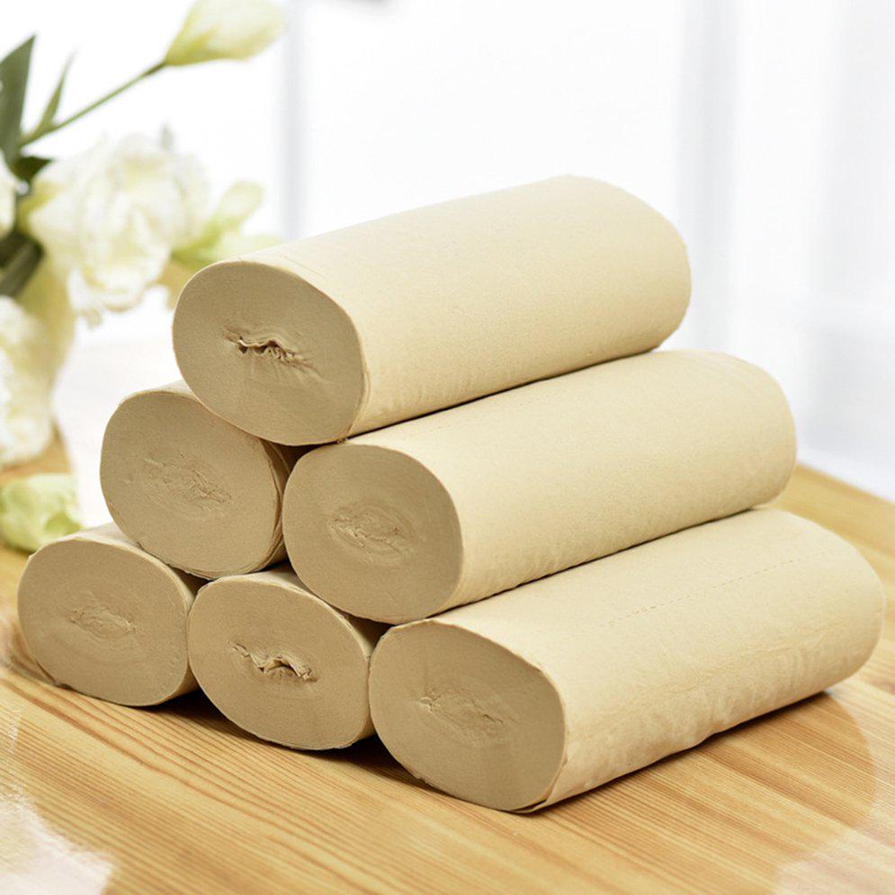 Buy Natural Bamboo Paper Soft And Thick Three Layers Original Wood Pulp ...
